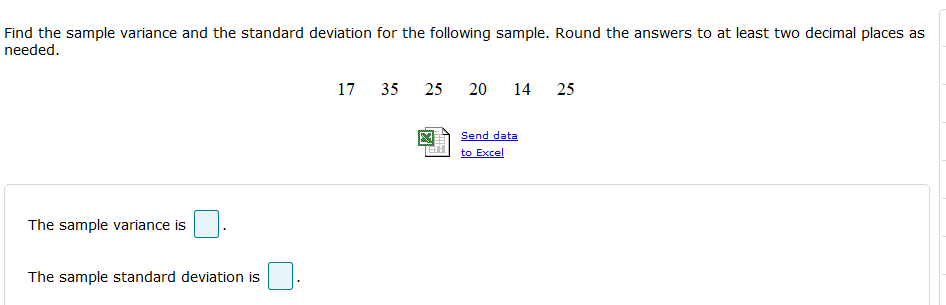 Solved Find The Sample Variance And The Standard Deviation