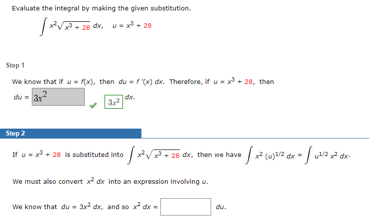 If u = x3 + 28 is substituted into x2 x3 | Chegg.com