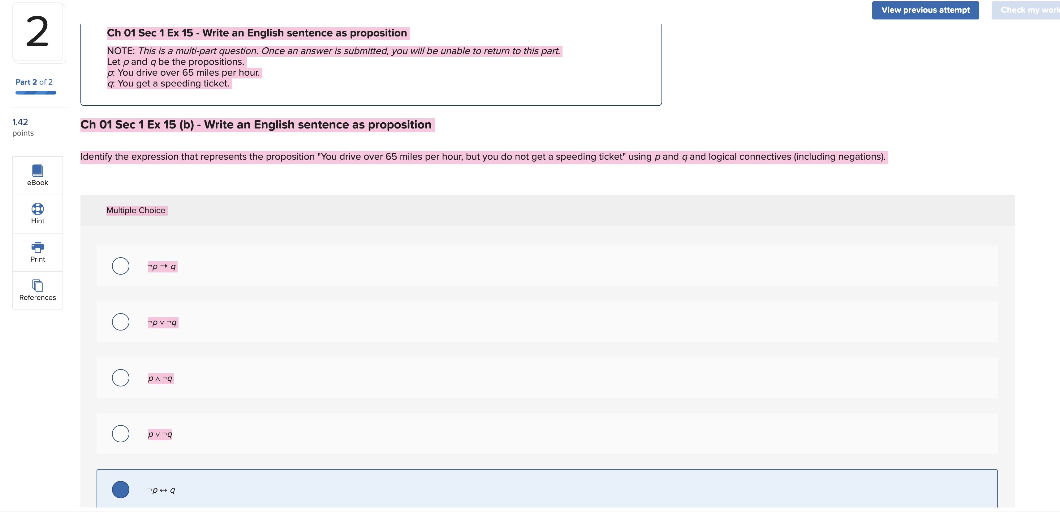 Solved Ch 01 ﻿Sec 1 ﻿Ex 15 - ﻿Write an English sentence as | Chegg.com