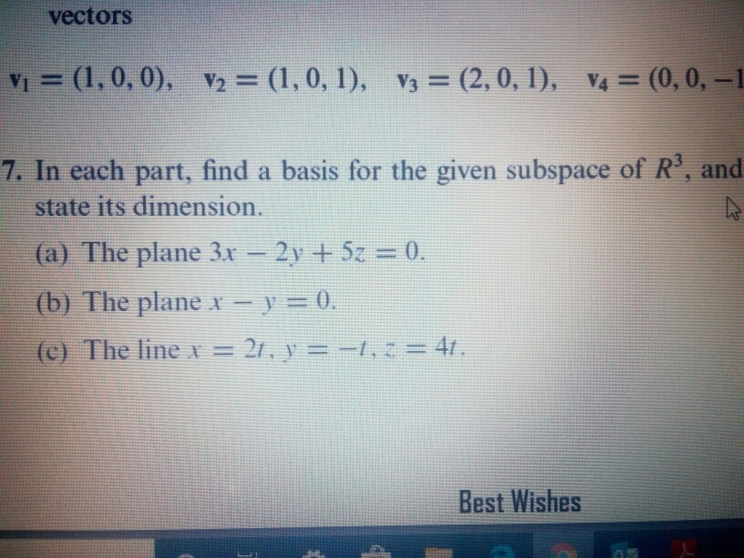 Solved Question 5: 17. Find a basis for the subspace of R3 | Chegg.com