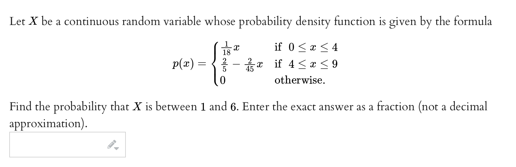 Solved Let X be a continuous random variable whose | Chegg.com