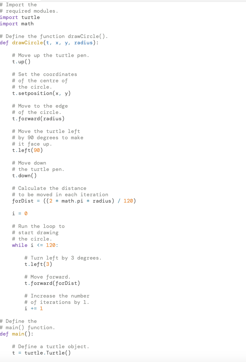 Solved Define a function drawCircle. This function should | Chegg.com Solved Define a function drawCircle. This function should | Chegg.com