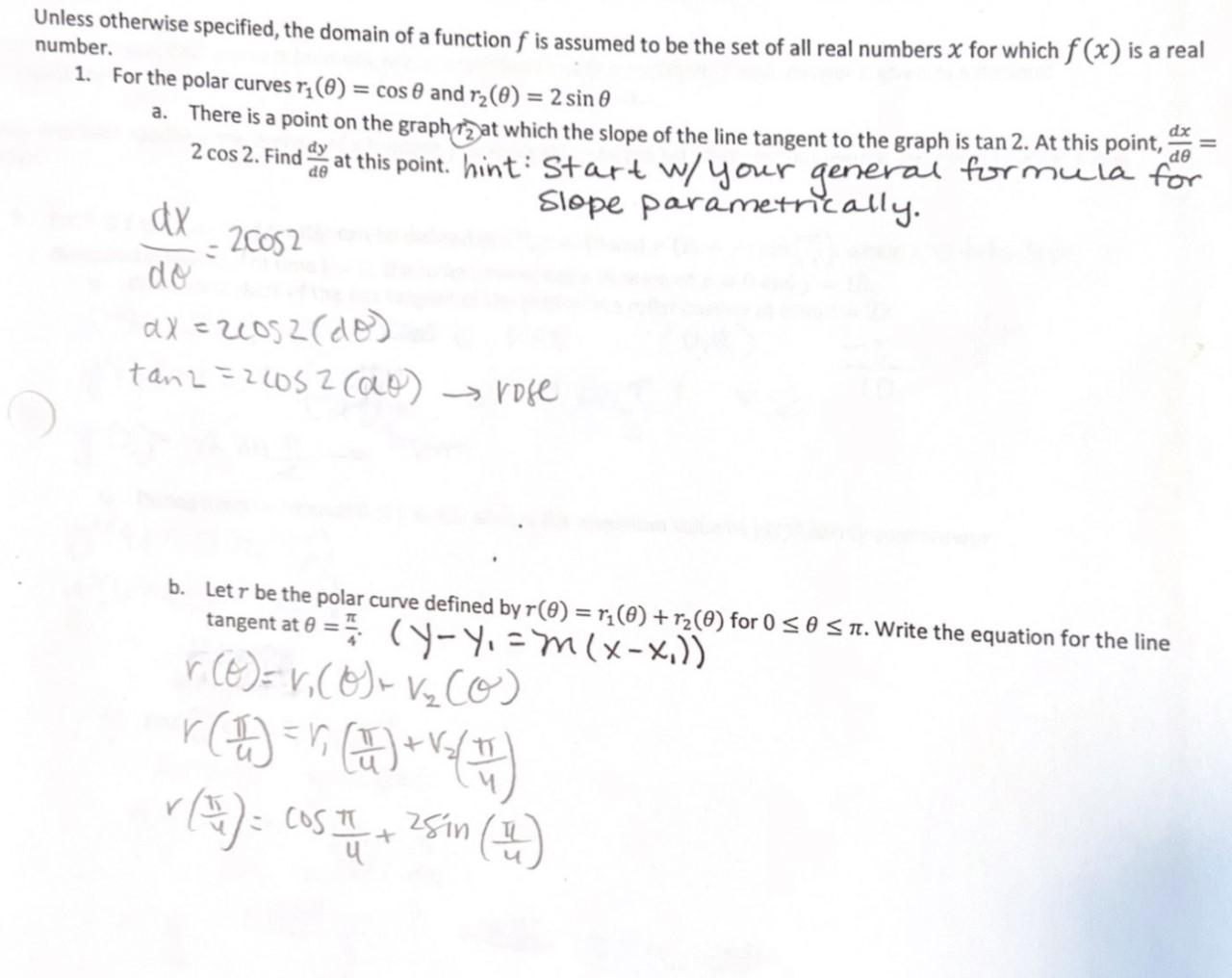 Solved Unless otherwise specified, the domain of a function | Chegg.com