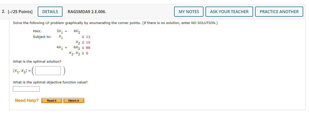 Solved 2. [-/25 Points] DETAILS RAGSMDA9 2.E.006. MY NOTES | Chegg.com