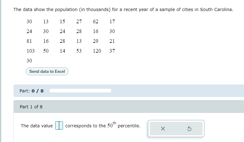 Solved The data show the population (in thousands) for a | Chegg.com