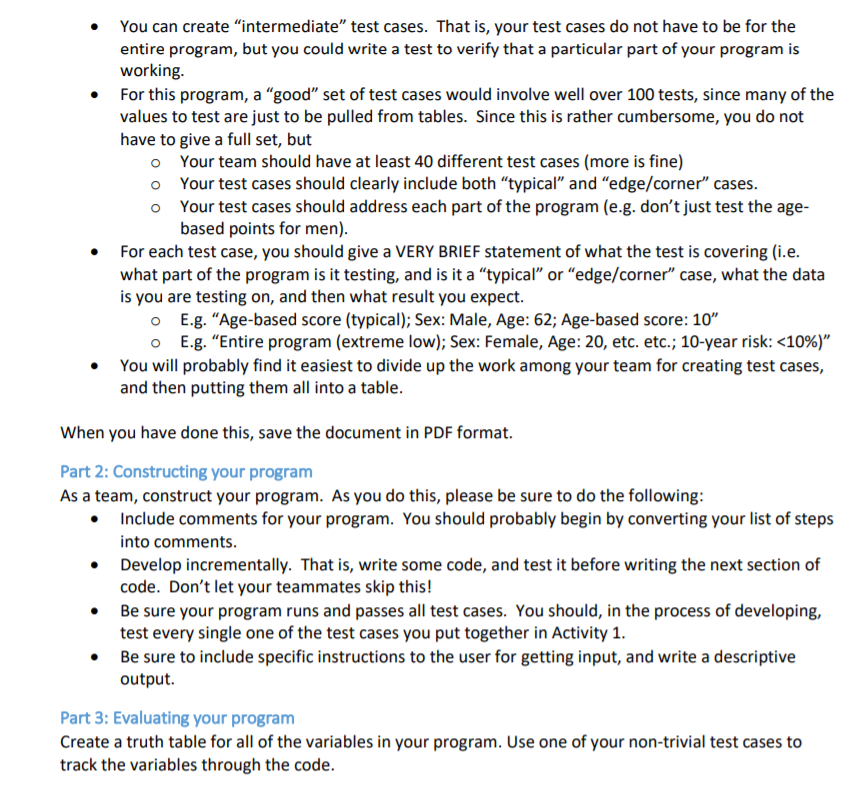 Activity #2: Assignment: Writing and testing a larger | Chegg.com