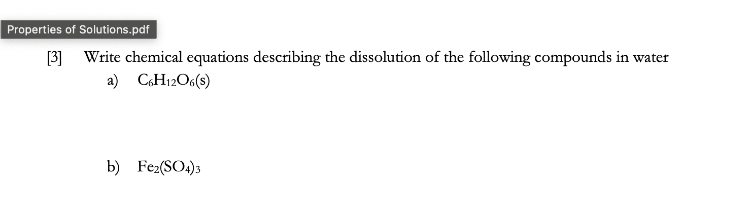 Solved [3] ﻿Write chemical equations describing the | Chegg.com