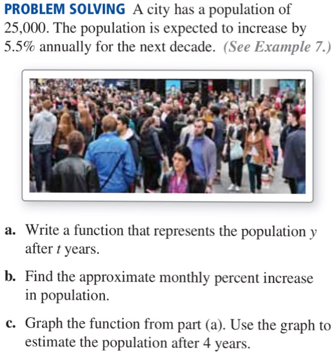 Solved PROBLEM SOLVING A city has a population of 25,000. | Chegg.com