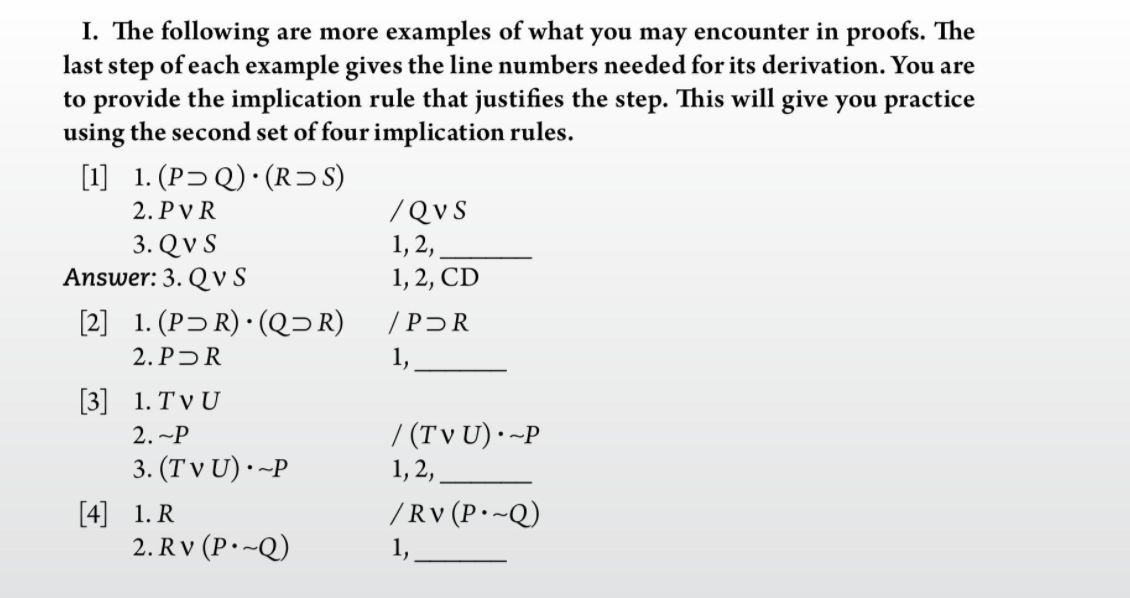 Solved I. The following are more examples of what you may | Chegg.com
