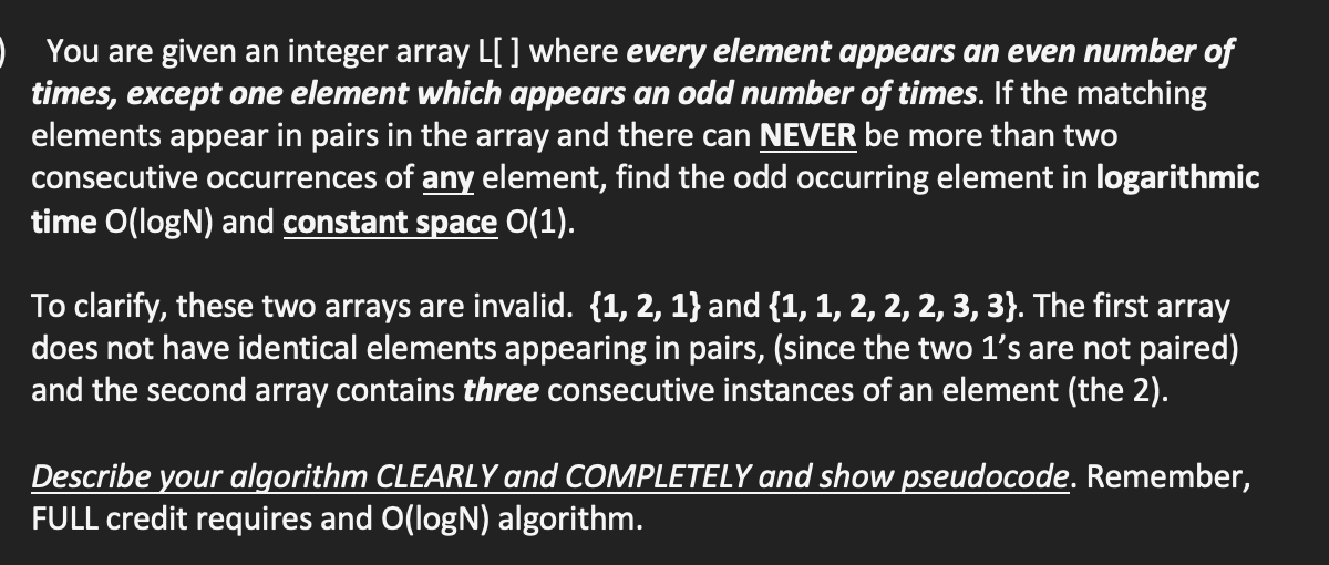 Solved You Are Given An Integer Array L Where Every 