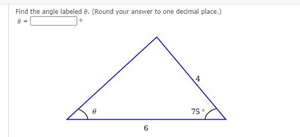Solved Find the angle labeled e. (Round your answer to one | Chegg.com