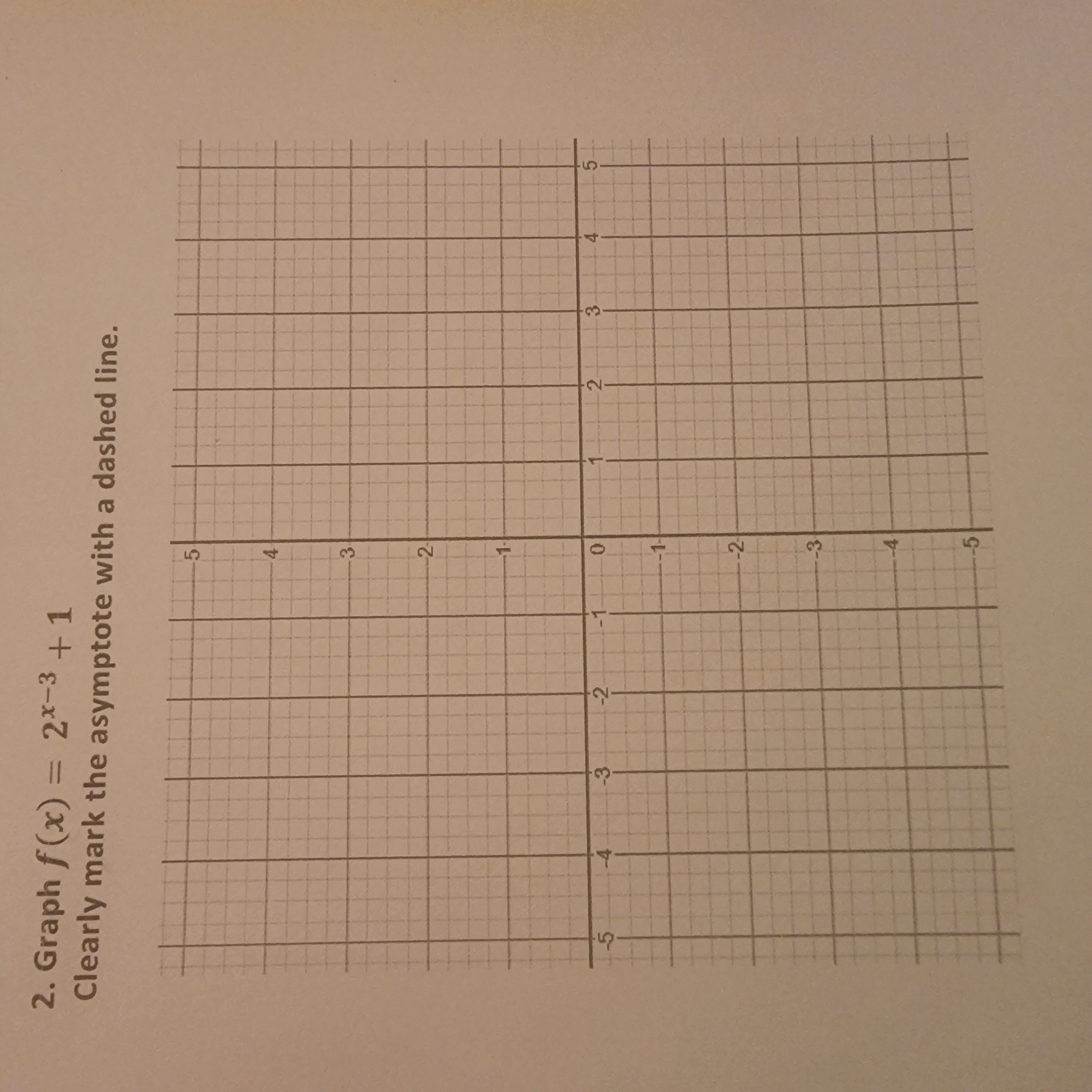 Solved 2 Graph F X 2x−3 1 Clearly Mark The Asymptote With
