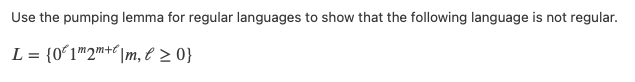 Solved Use the pumping lemma for regular languages to show | Chegg.com