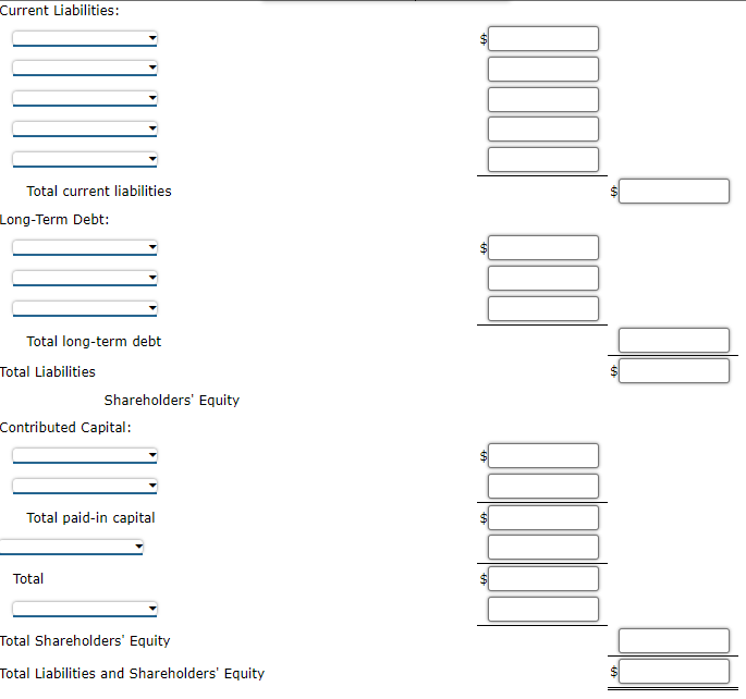 Solved Complex Balance Sheet Presented below is the | Chegg.com