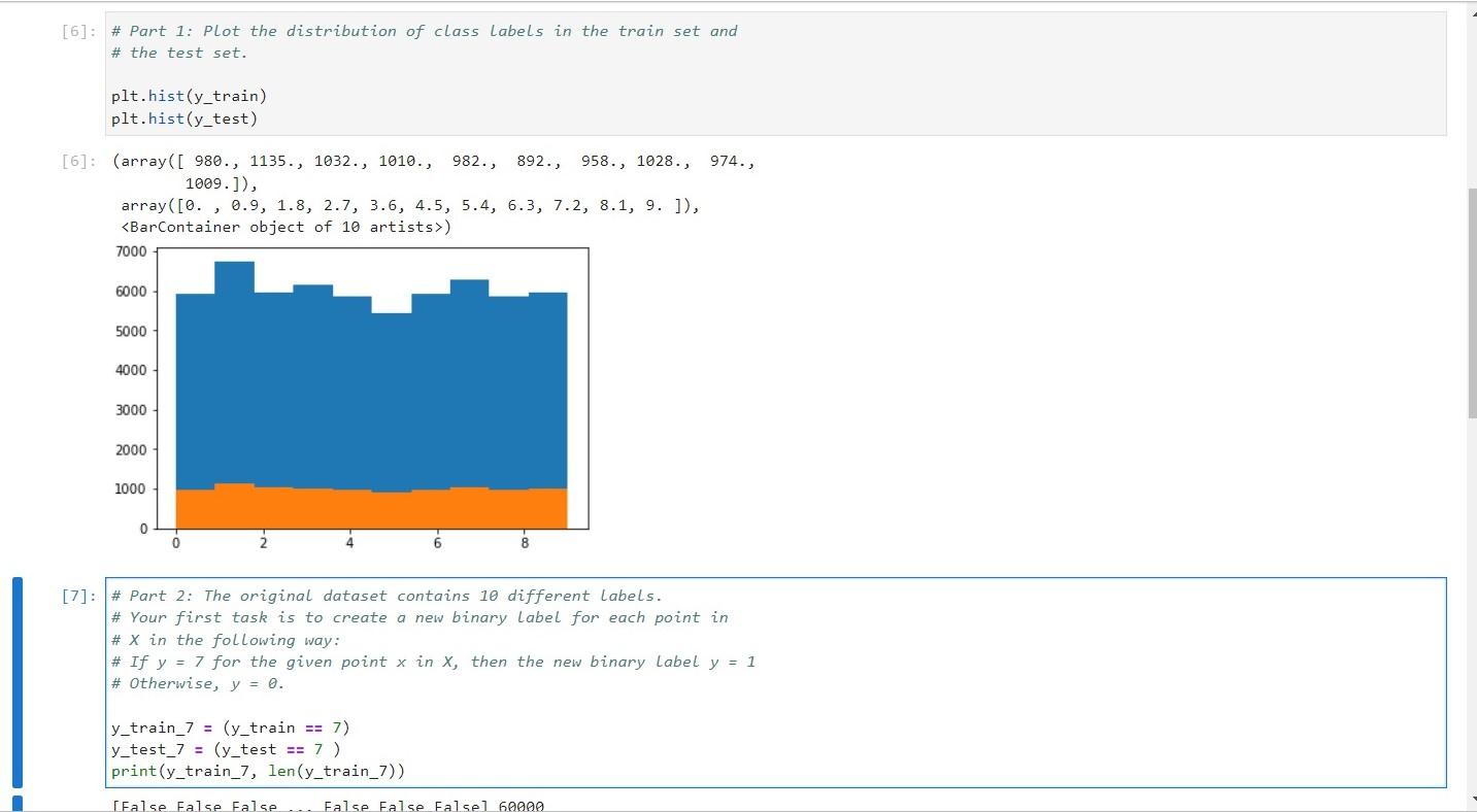 Solved I: \# Use the first 60,000 as the training set, the | Chegg.com