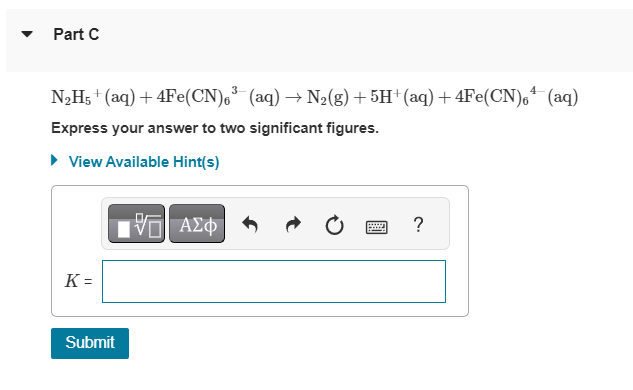 Solved N2H5+(aq)+4Fe(CN)63−(aq)→N2( | Chegg.com