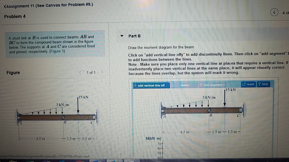 Solved Problem 4 A short link at Bis used to connect beams | Chegg.com