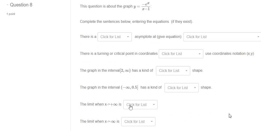 Solved This Question Is About The Graph Y X−1−ex Complete