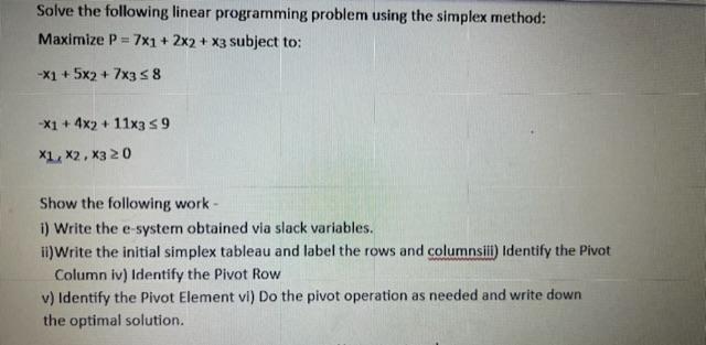 Solved Solve the following linear programming problem using | Chegg.com