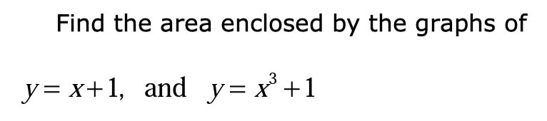 Solved Find the area enclosed by the graphs of y=x+1, and | Chegg.com