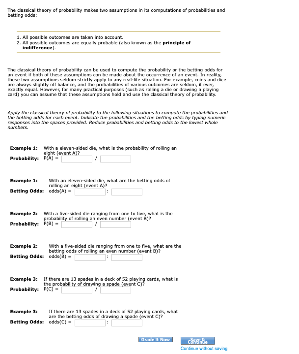Solved The classical theory of probability makes two | Chegg.com