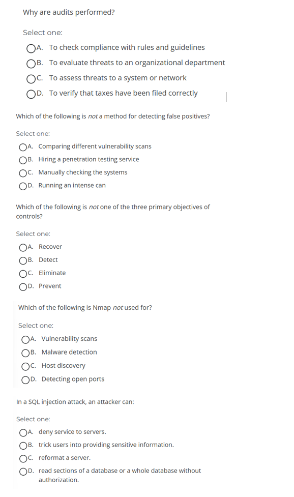 Solved Please answer all questions1. ﻿Why are audits | Chegg.com