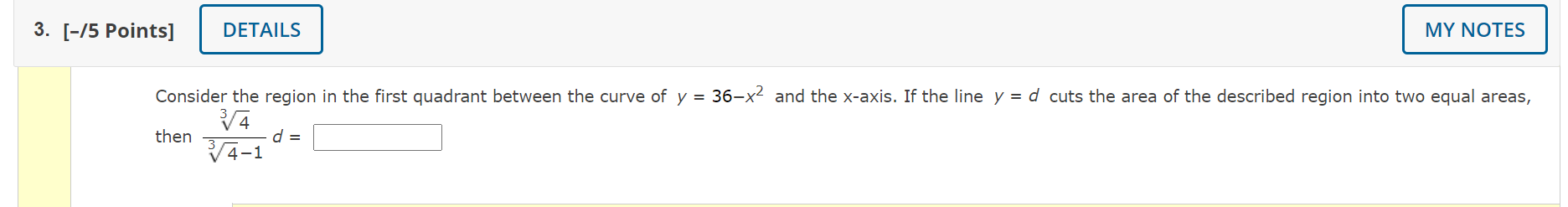 Solved 3. [-15 Points] DETAILS MY NOTES Consider the region | Chegg.com