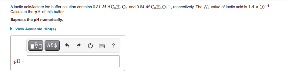 Solved A lactic acid/lactate ion buffer solution contains | Chegg.com