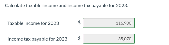Solved Calculate taxable income and income tax payable for | Chegg.com