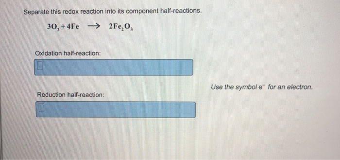 Solved Separate this redox reaction into its component | Chegg.com
