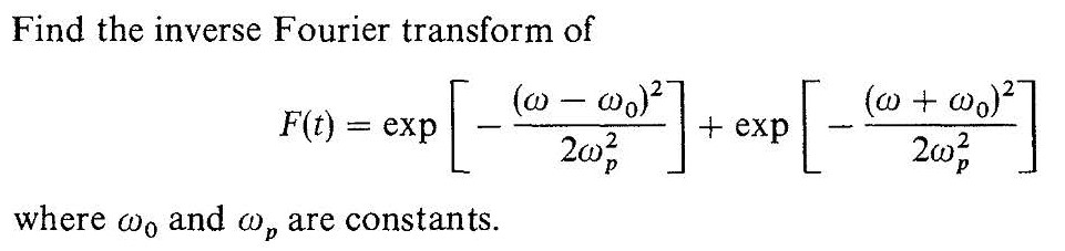 Solved Find the inverse Fourier transform of | Chegg.com