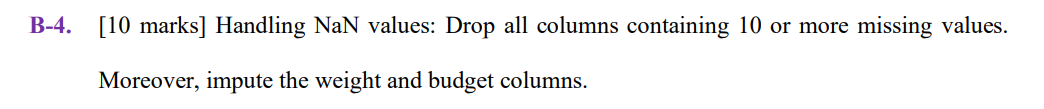 Solved 3-4. [10 marks] Handling NaN values: Drop all | Chegg.com