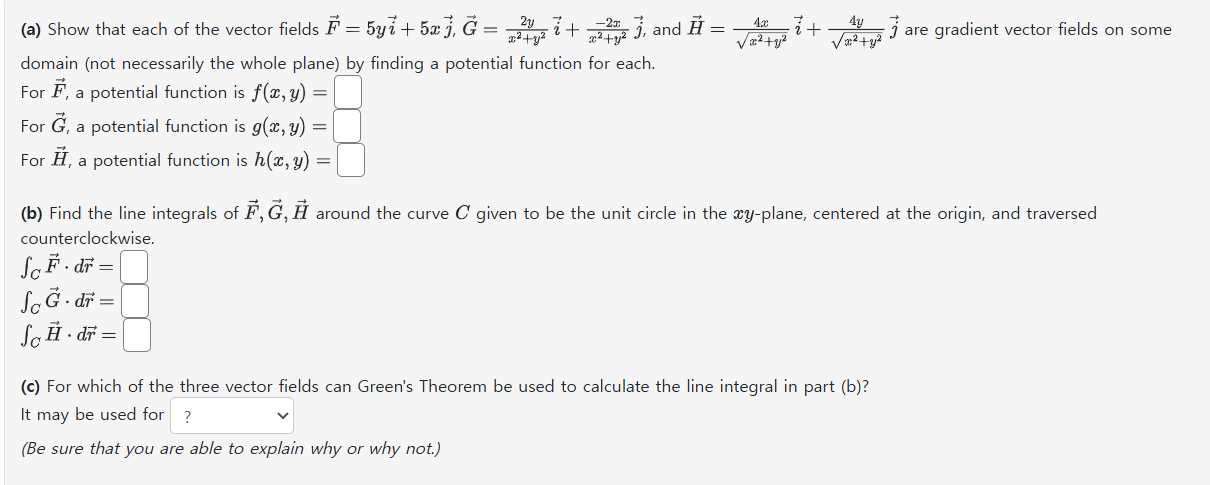 Solved (a) ﻿Show that each of ﻿the vector fields | Chegg.com