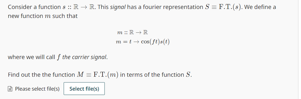 Solved Consider a function s::R→R. This signal has a fourier | Chegg.com