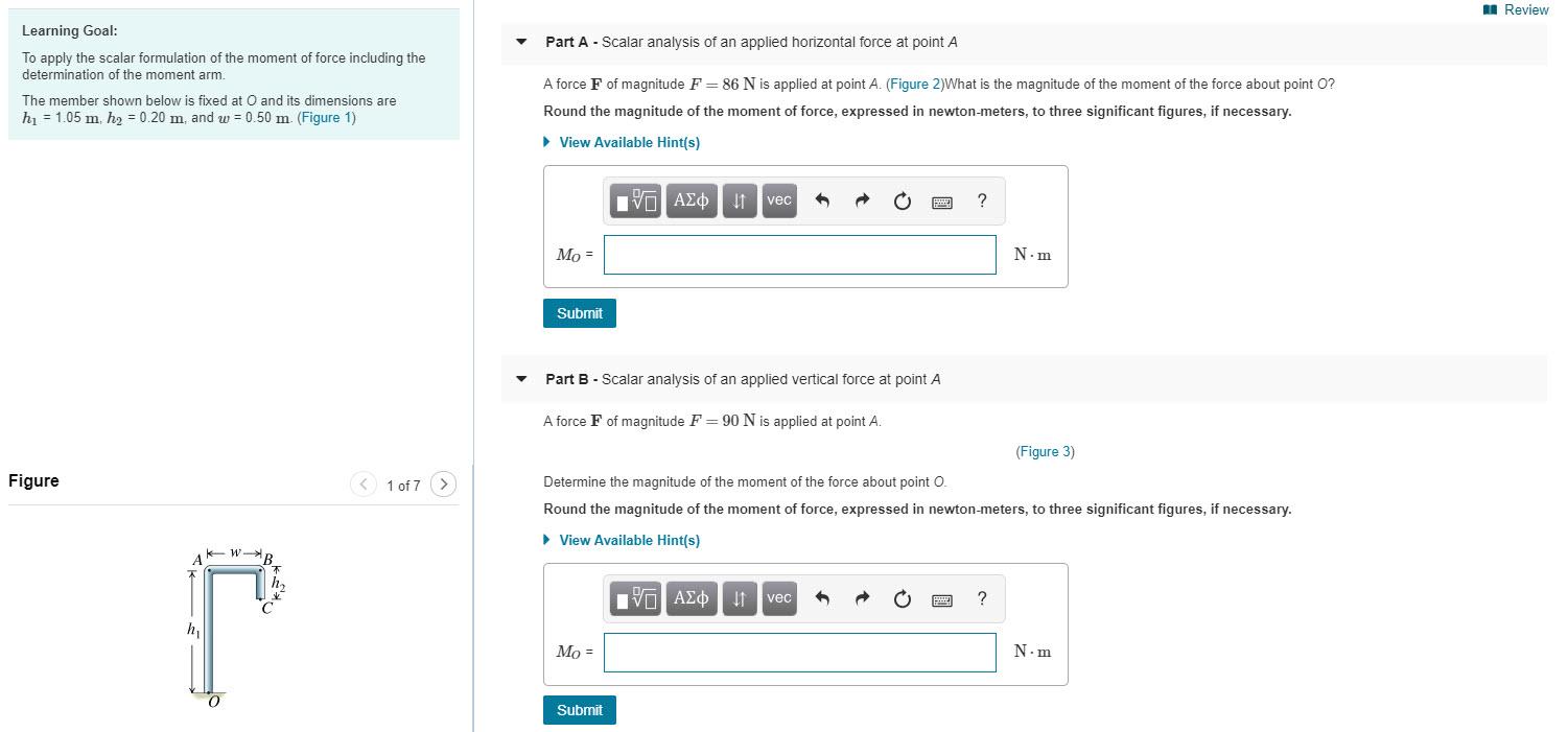 Solved Review Part A - Scalar analysis of an applied | Chegg.com