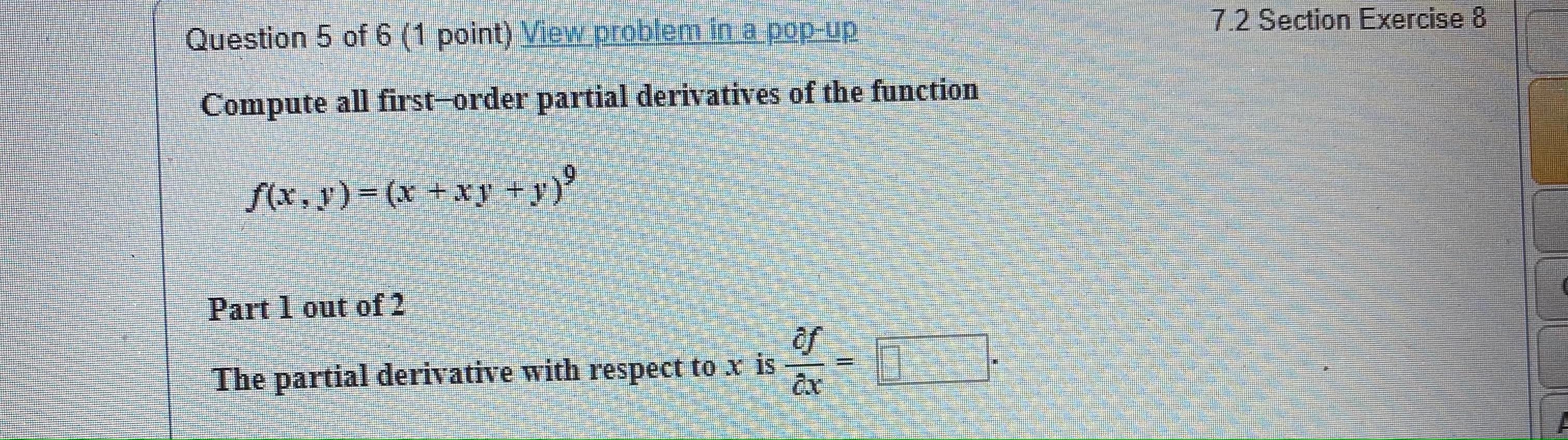 Solved 7.2 Section Exercise 8 Question 5 of 6 (1 point) View | Chegg.com