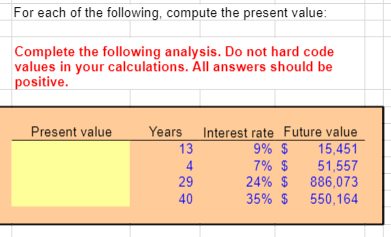 Solved For each of the following, compute the present value: | Chegg.com