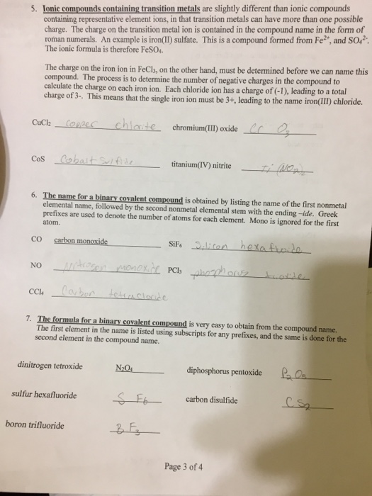Solved 5. Ionic compounds containing transition metals are | Chegg.com