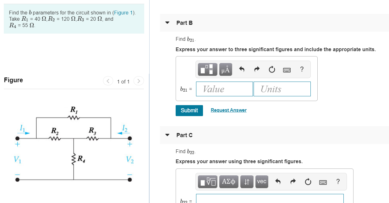 Solved Find the b parameters for the circuit shown in | Chegg.com