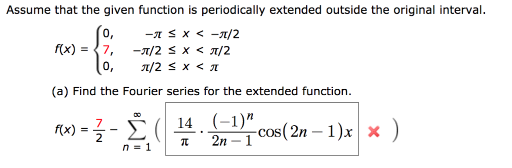 Solved Assume that the given function is periodically | Chegg.com