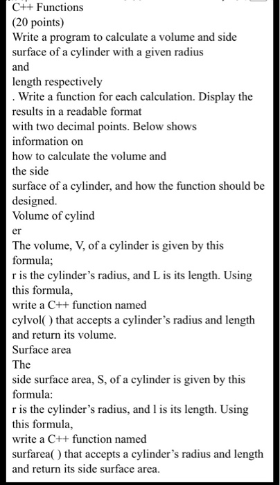 Solved C++ Functions (20 points) Write a program to | Chegg.com