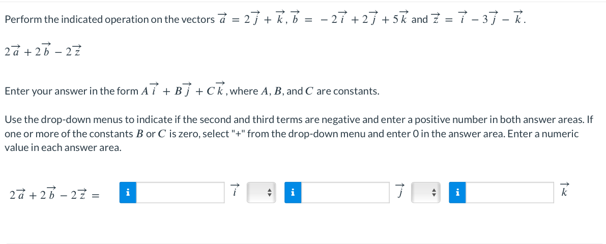 Solved Perform the indicated operation on the vectors | Chegg.com