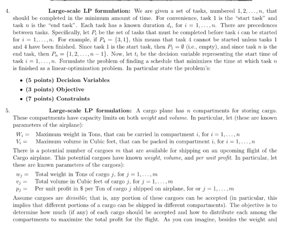 4. Large-scale LP formulation: We are given a set of | Chegg.com