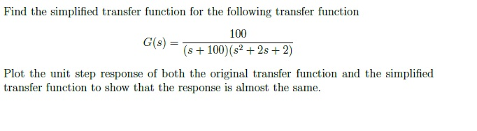 Solved Find the simplified transfer function for the | Chegg.com