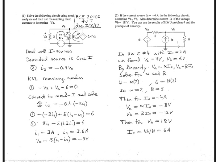 Solved (1) Solve the following circuit using mesh analysis | Chegg.com