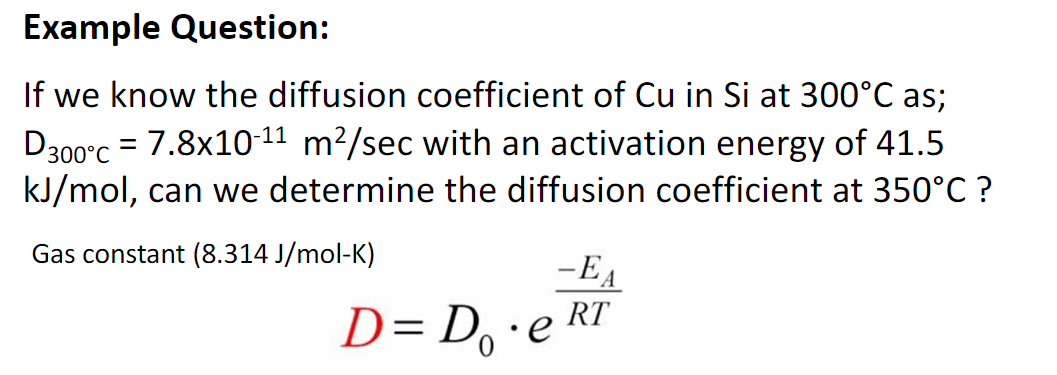 Solved Example Question: If we know the diffusion | Chegg.com