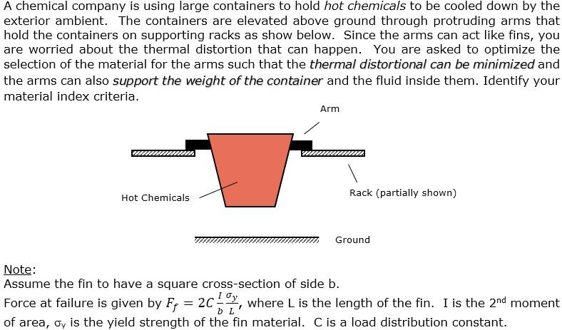 Solved A chemical company is using large containers to hold | Chegg.com