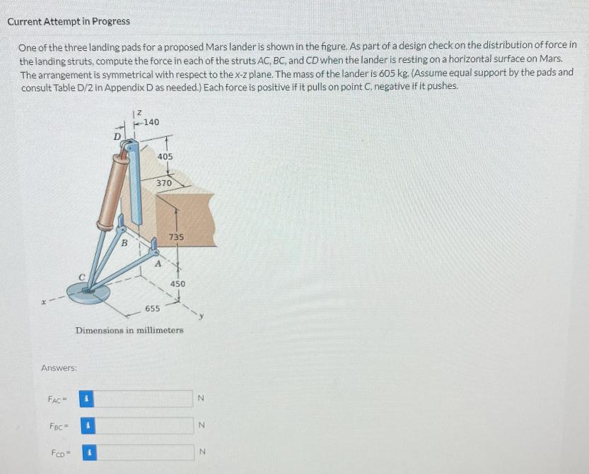 Solved One of the three landing pads for a proposed Mars | Chegg.com