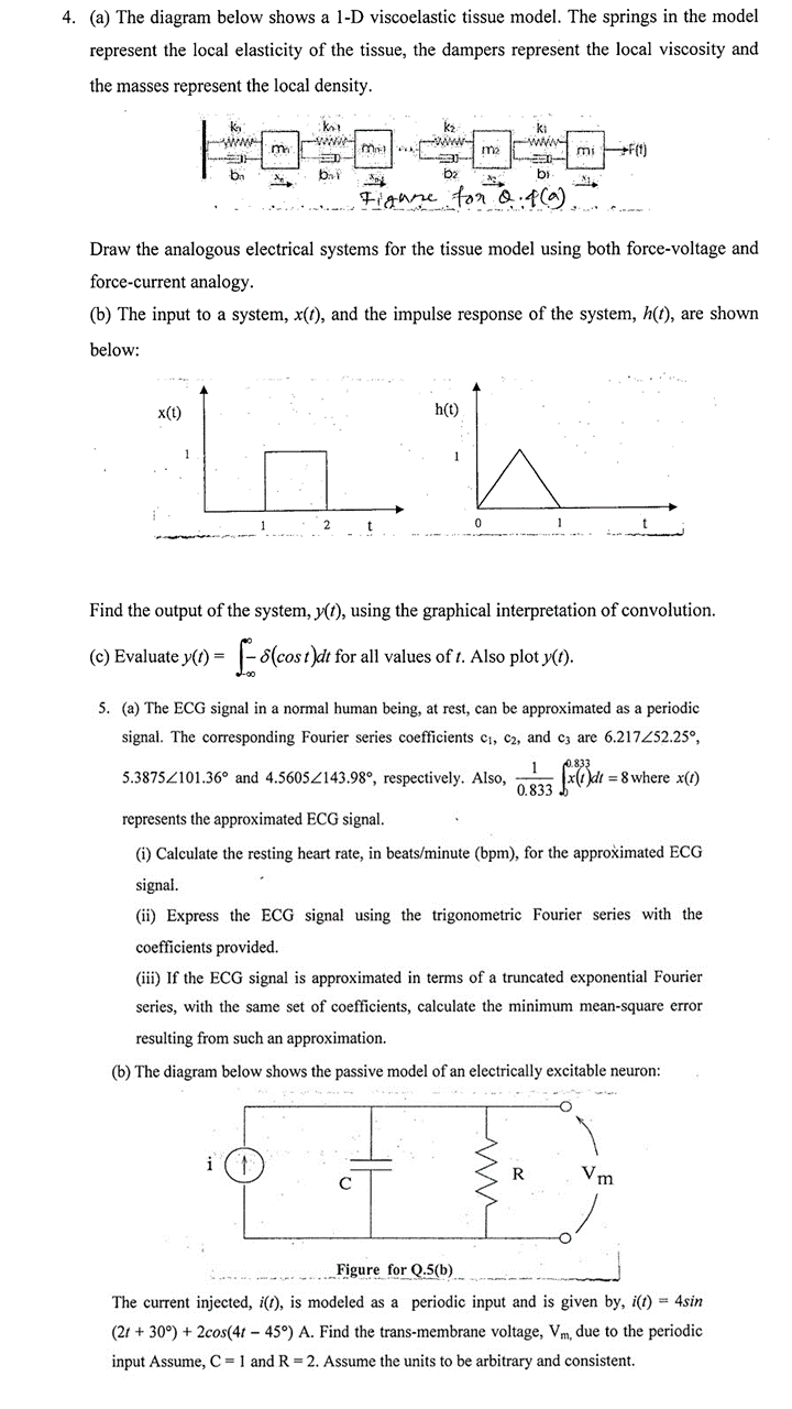 Solved 4. (a) The diagram below shows a 1-D viscoelastic | Chegg.com