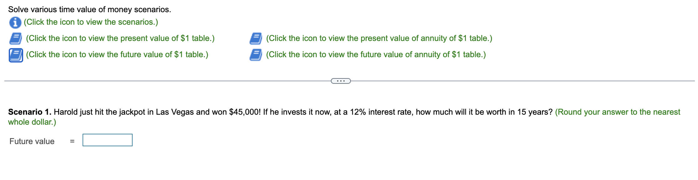 Solved Solve various time value of money scenarios. (Click | Chegg.com